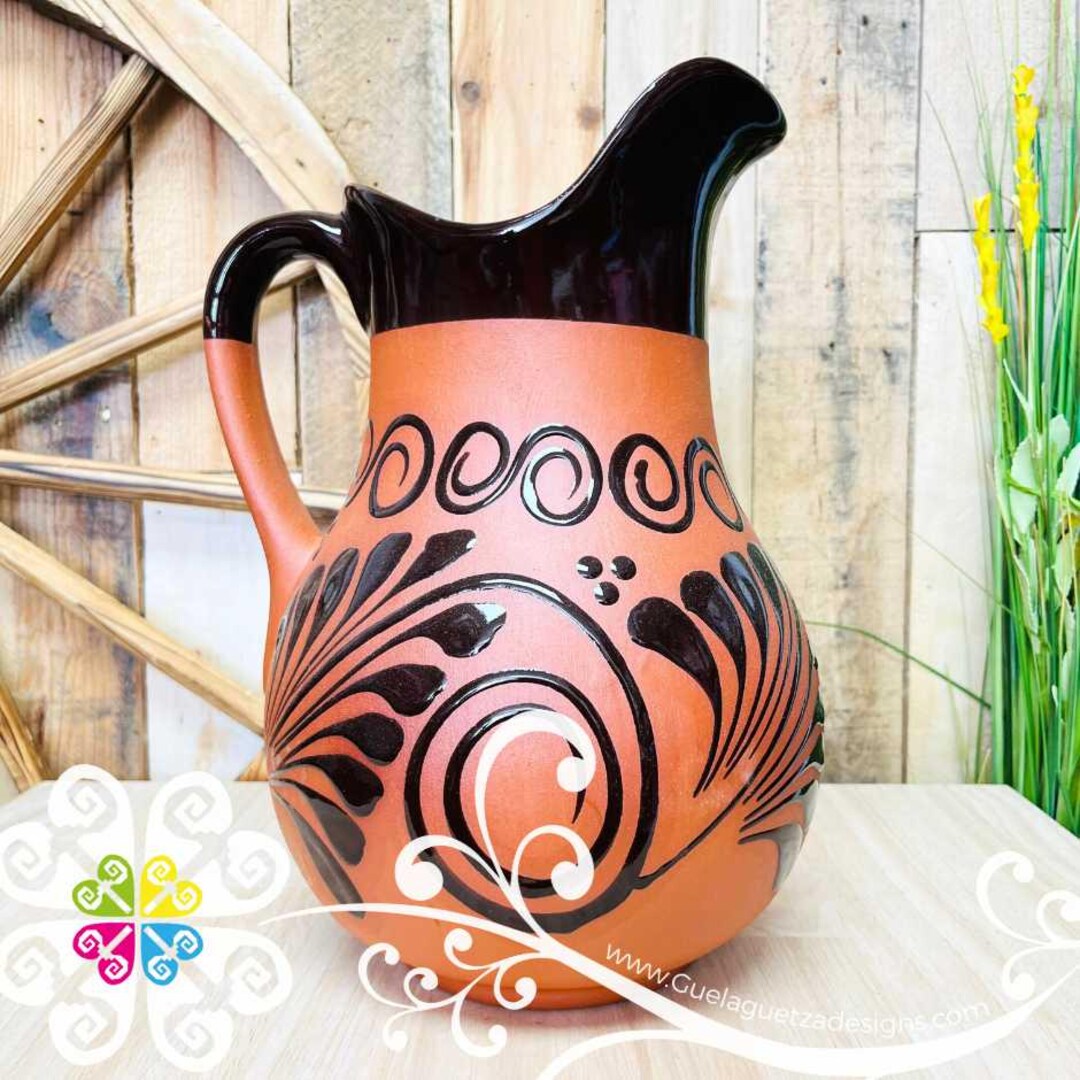 Natural Large Oval Clay Pitcher Jarro De Barro - Etsy