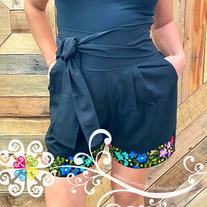 Embroider High Waist Short - Cute Artisan Women Short - Short Bordado ...