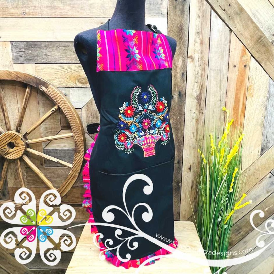 Canasta Embroider Apron - Mandil - Mother's Day Gift - Mandil Artesanal ...