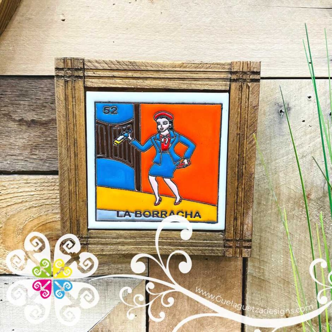 La Borracha Loteria Wall Art Authentic Mexican Frame - Etsy