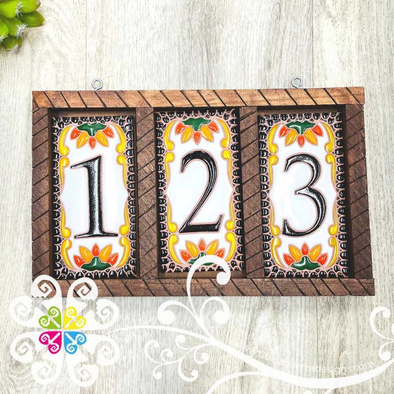 Honeycomb Mexican House Numbers Tiles Numbers - Etsy