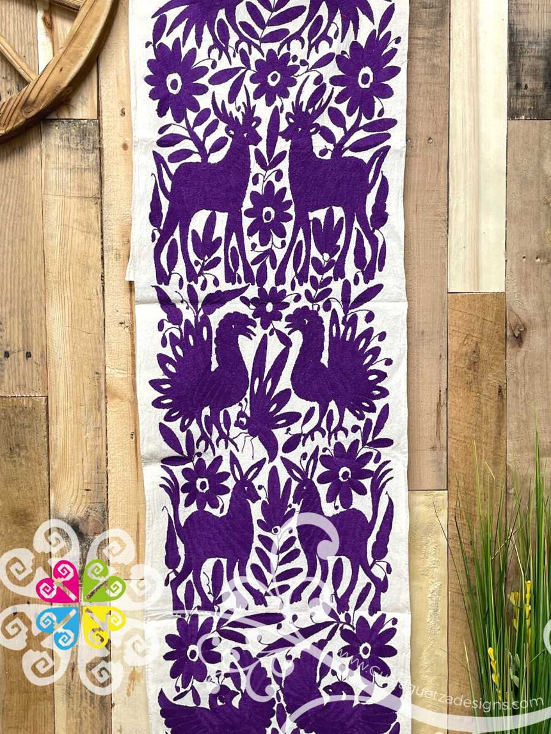 Purple Large Solid Color Otomi Table Runner Camino De Tenango - Etsy