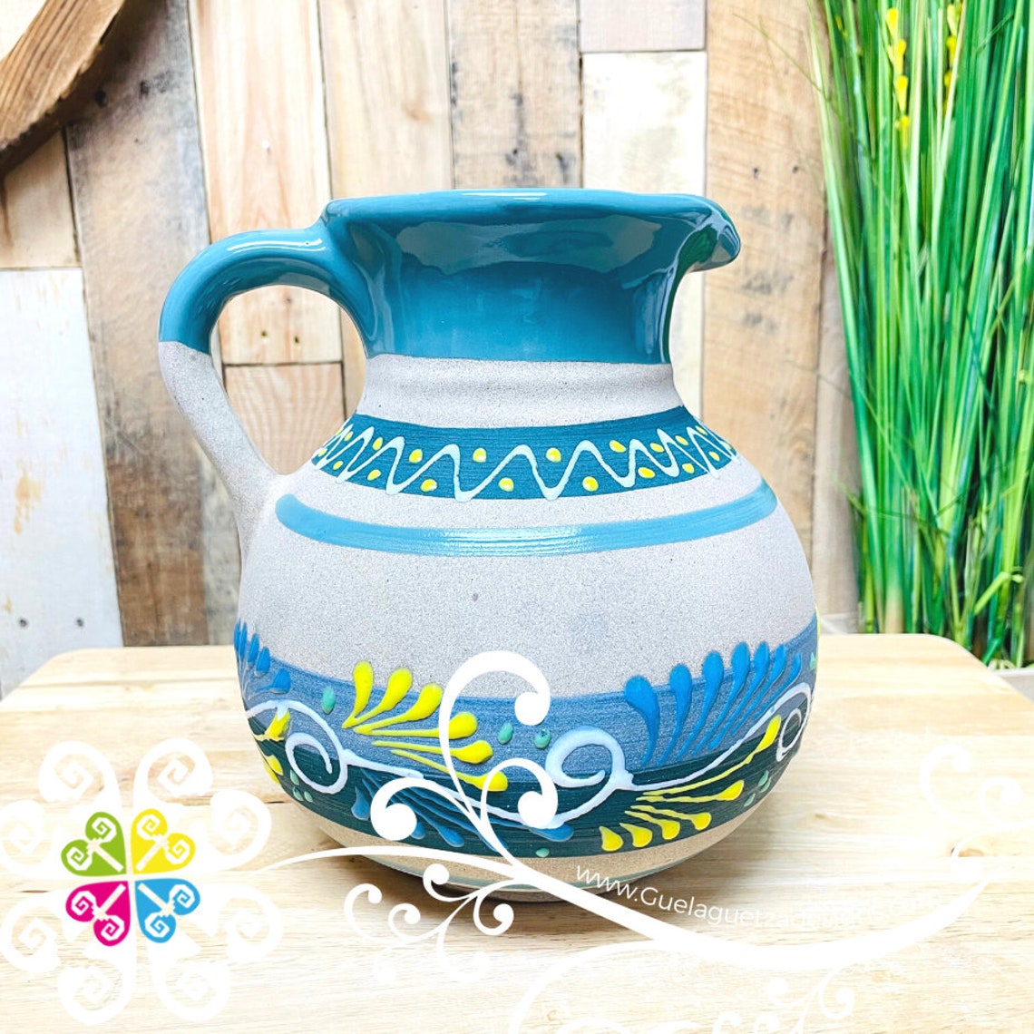 Round Clay Pitcher Jarro Mexican Pitcher - Etsy