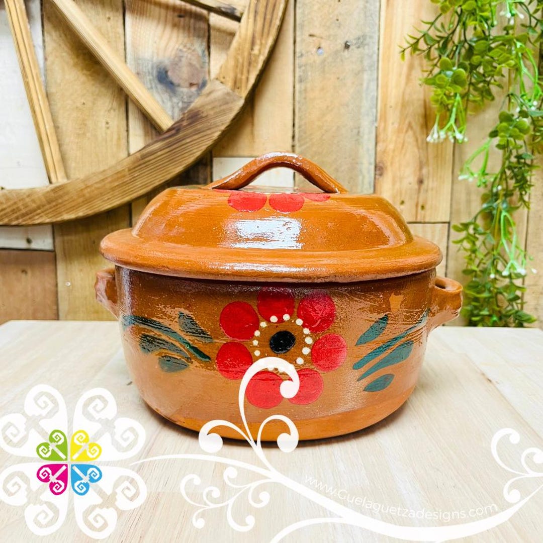 Small Flor Cazuela Barro Con Tapa - Etsy