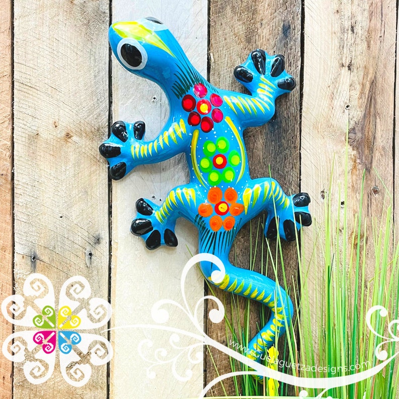 Medium Hand Paint Clay Lizard Mexican Lizard Decor - Etsy
