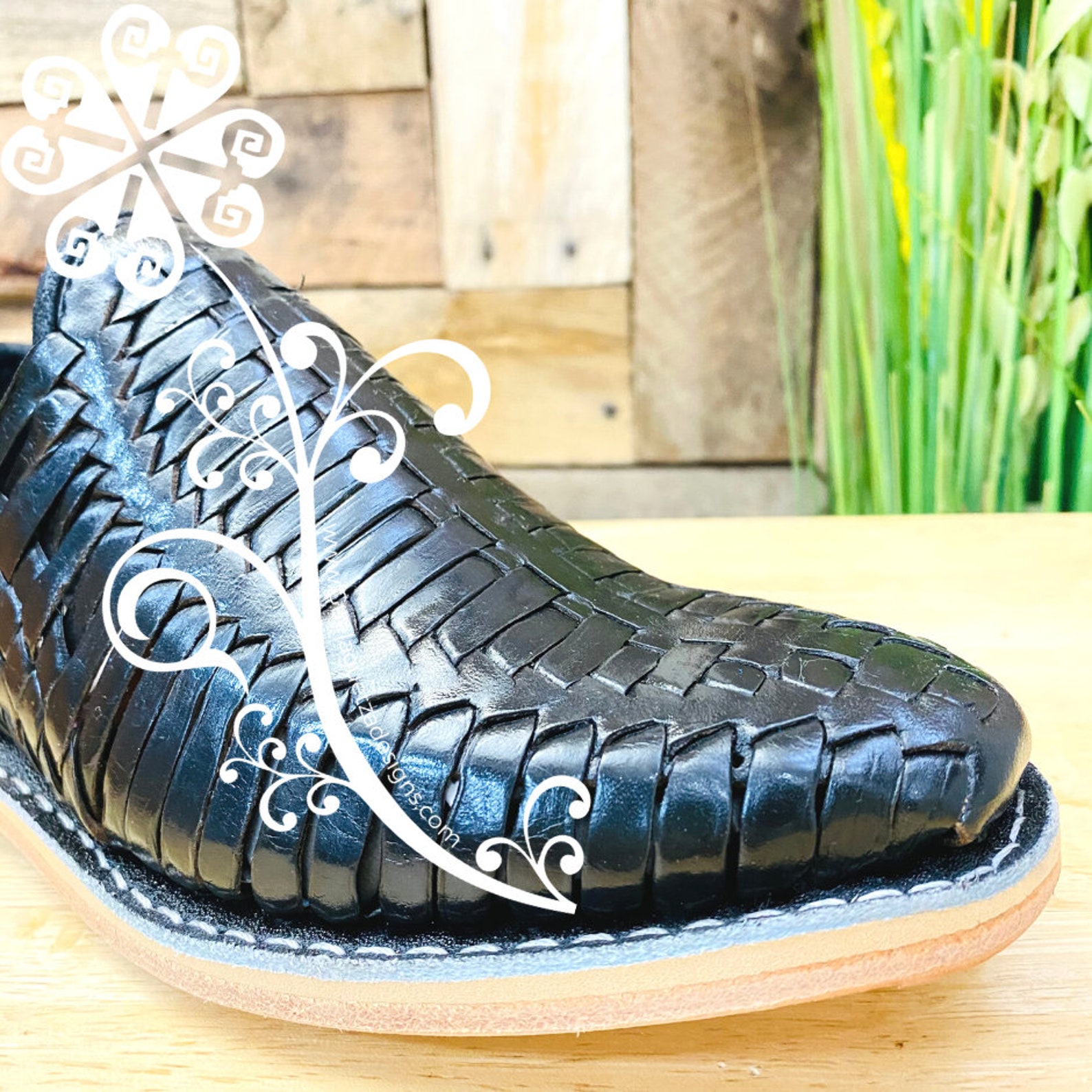 Black Tejido Leather Mexican Shoes - Authentic Huaraches - Etsy