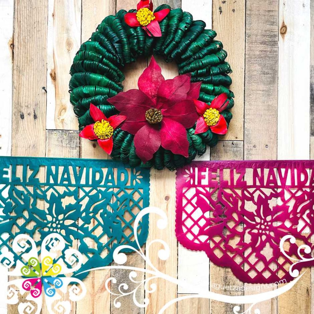 Large Feliz Navidad Design - Papel Picado Banner Navidad - Decoracion ...