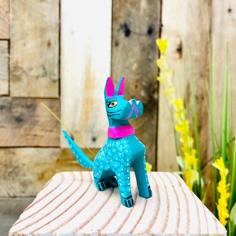 Alebrije Wood Carving Dog - Etsy