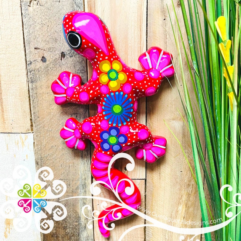 Medium Hand Paint Clay Lizard Mexican Lizard Decor - Etsy