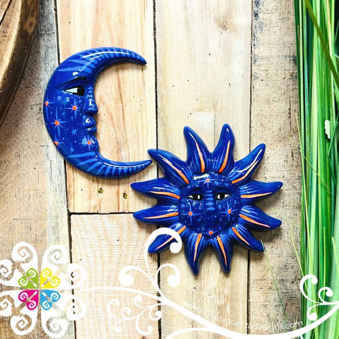 Small Purple Sun & Moon Set Wall Decor Authentic Mexican Home Decor ...