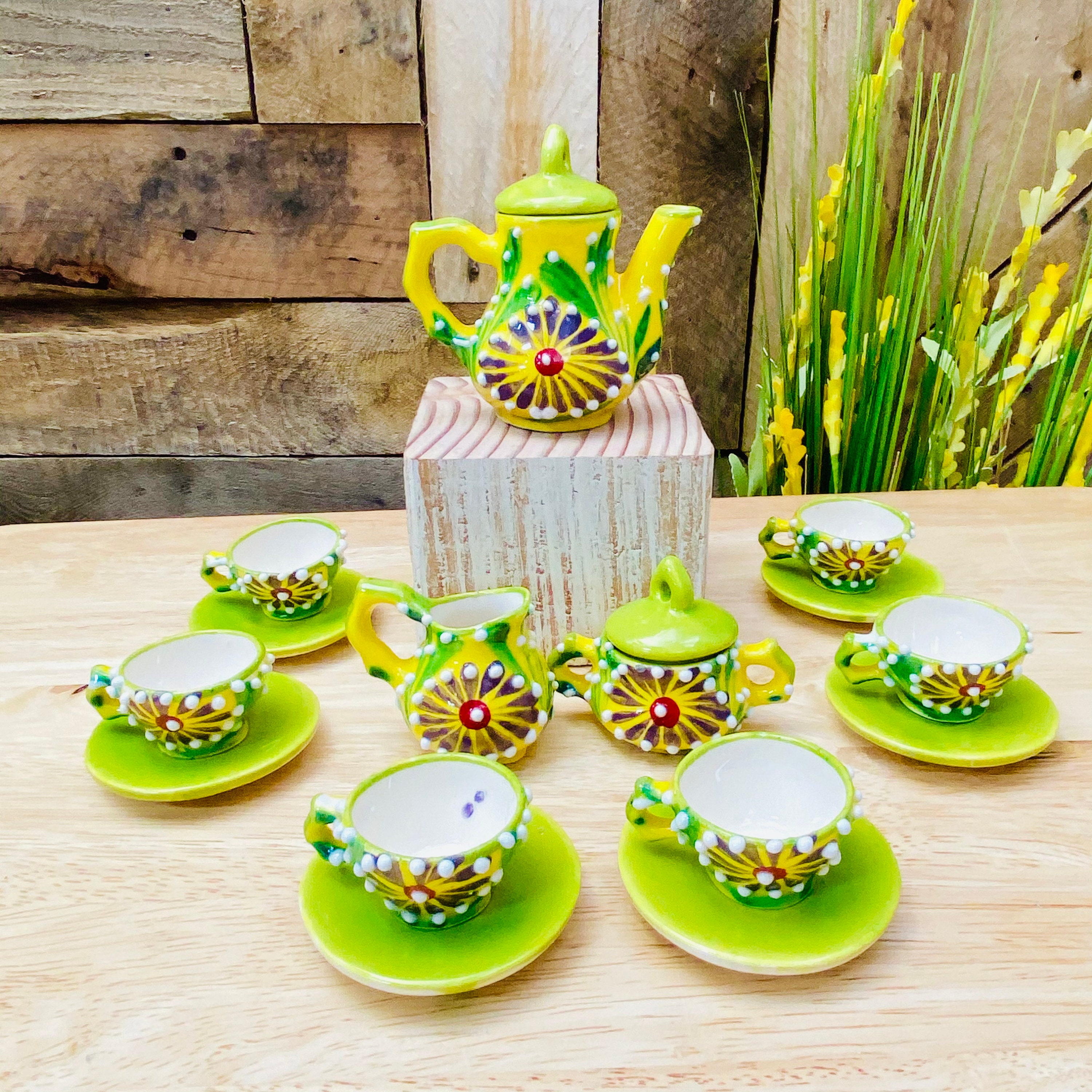 Miniature Tea Set Unique Gift Mexican Clay Play Set - Etsy