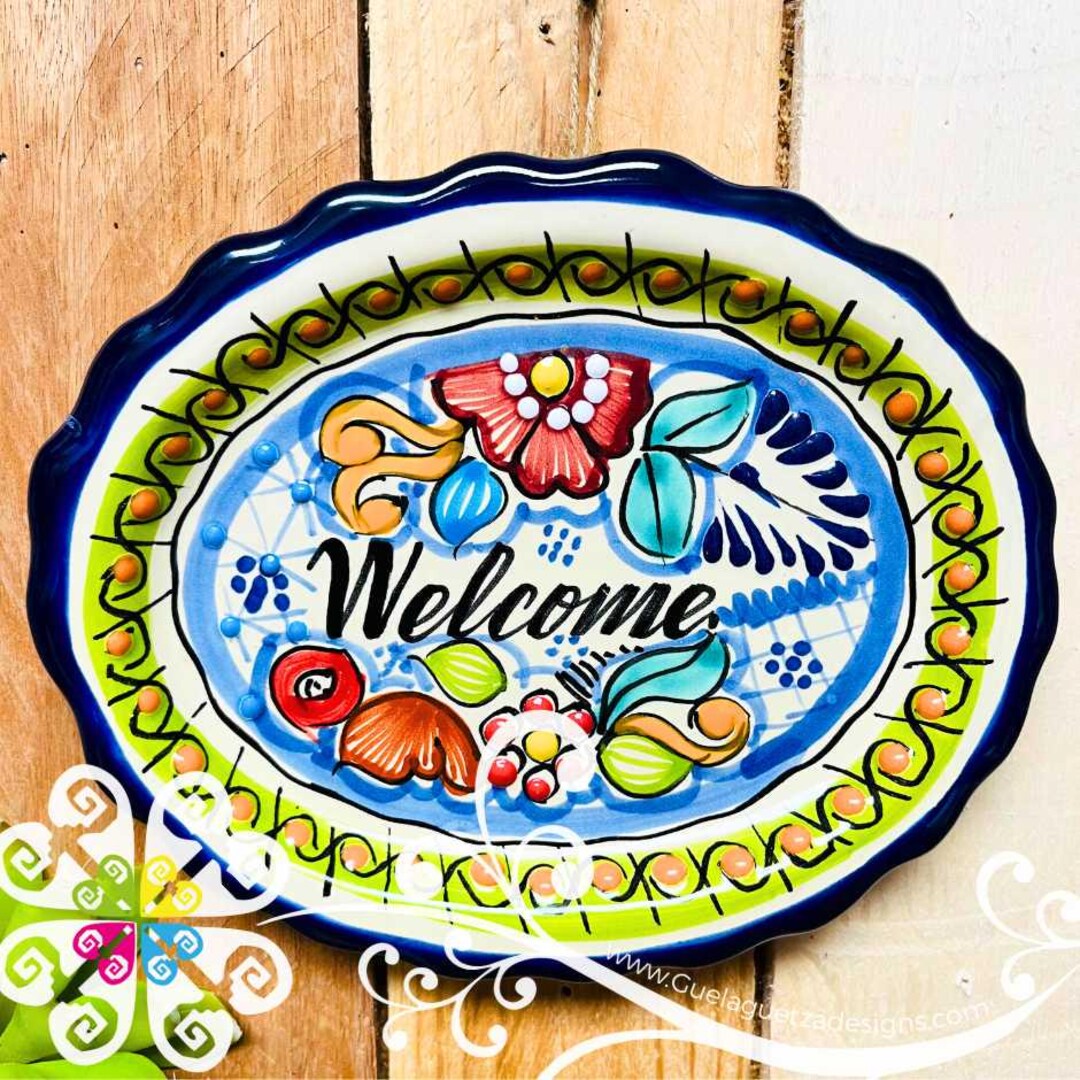 Small Welcome Talavera House Signs - Wall Decor - Authentic Talavera - Etsy