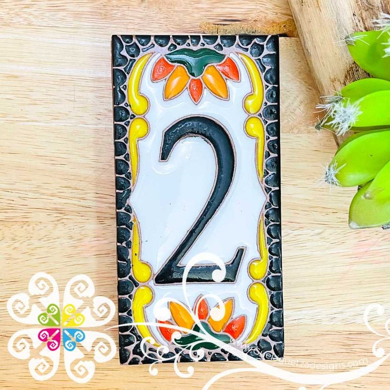 Honeycomb Mexican House Numbers Tiles Numbers - Etsy