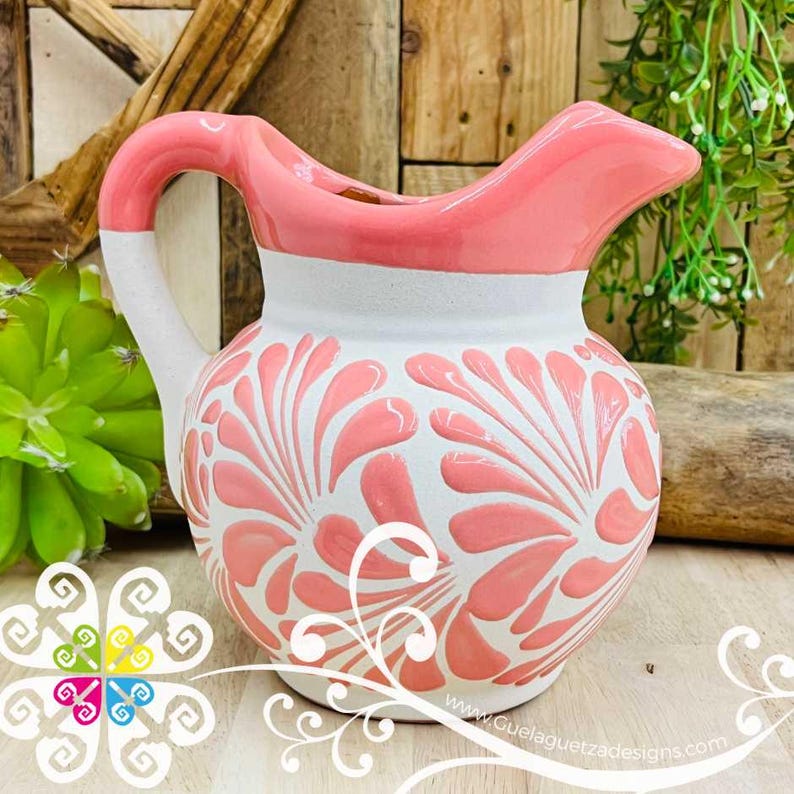 Pink Lechera Small Clay Pitcher - Jarro - Etsy