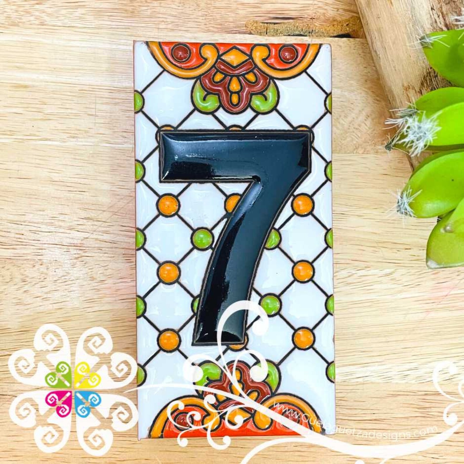 Dots Mexican House Numbers - Tiles Numbers - Etsy