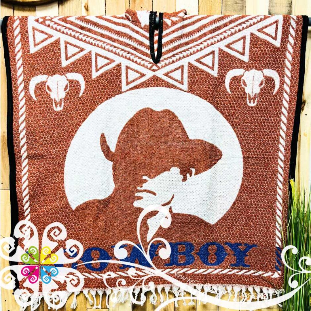 Cowboy Terrecotta Gaban Men Poncho With Hoodie - Etsy
