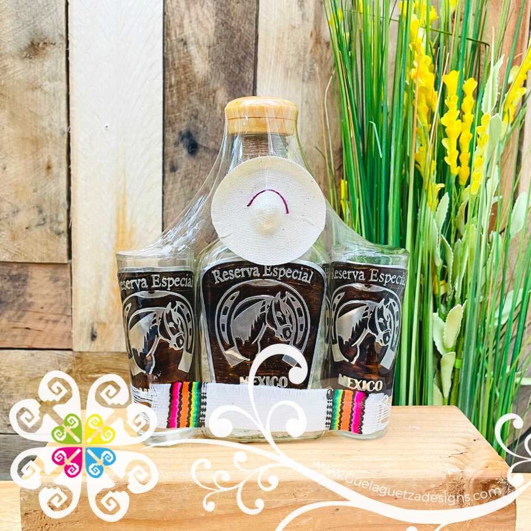 Mexican Tequilero Set - Mexican Tequila Glass Bottle - Etsy