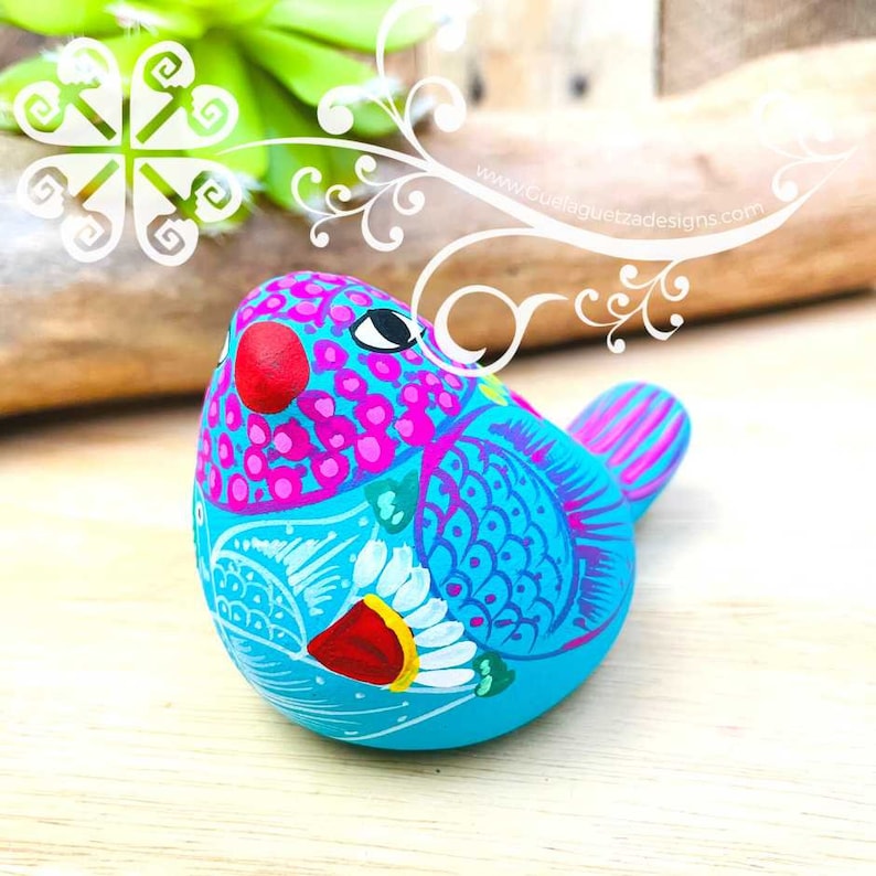 Colorful Clay Bird - Mexican Bird - Guerrero Painted Bird - Etsy