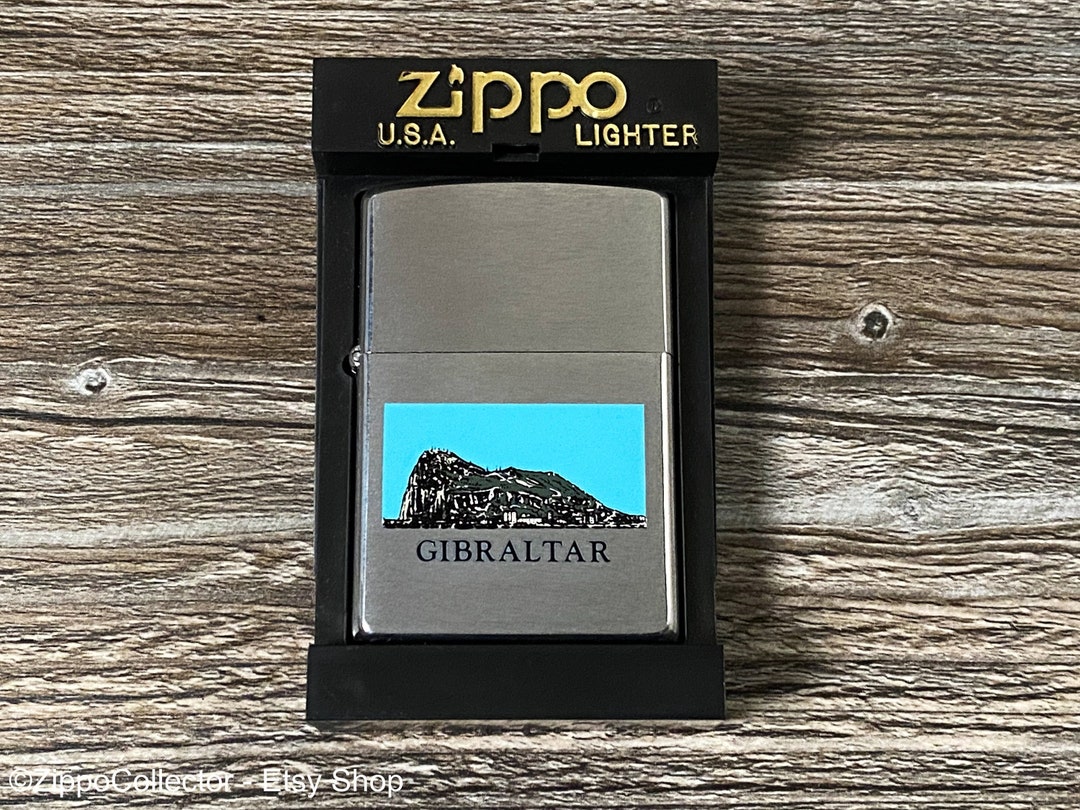 1999 Gibraltar Zippo Lighter, Very Rare Retired Souvenir Zippo in Box ...