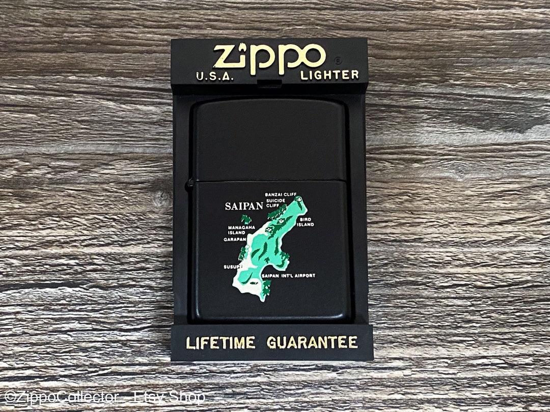 1994 Saipan Map Zippo Lighter, Rare Retired Souvenir Zippo in Box ...