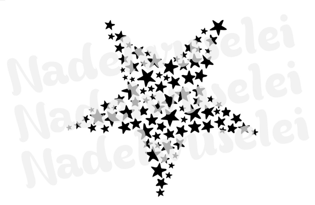 Plottervorlage Sterne im Stern Plotterdatei SVG, PNG, PDF - Etsy.de