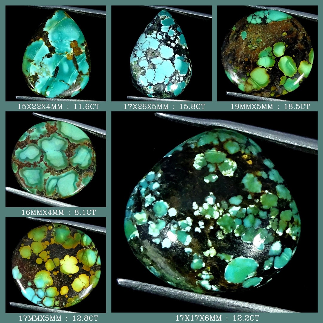 Natural Tibet Turquoise Cabochon, Multi Color Gemstone, Turquoise Cabs ...