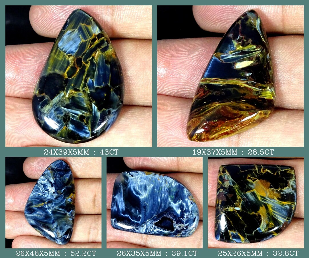 Pietersite Gemstone Cabs/ Blue Pietersite Cabochon/ Fancy Shape ...