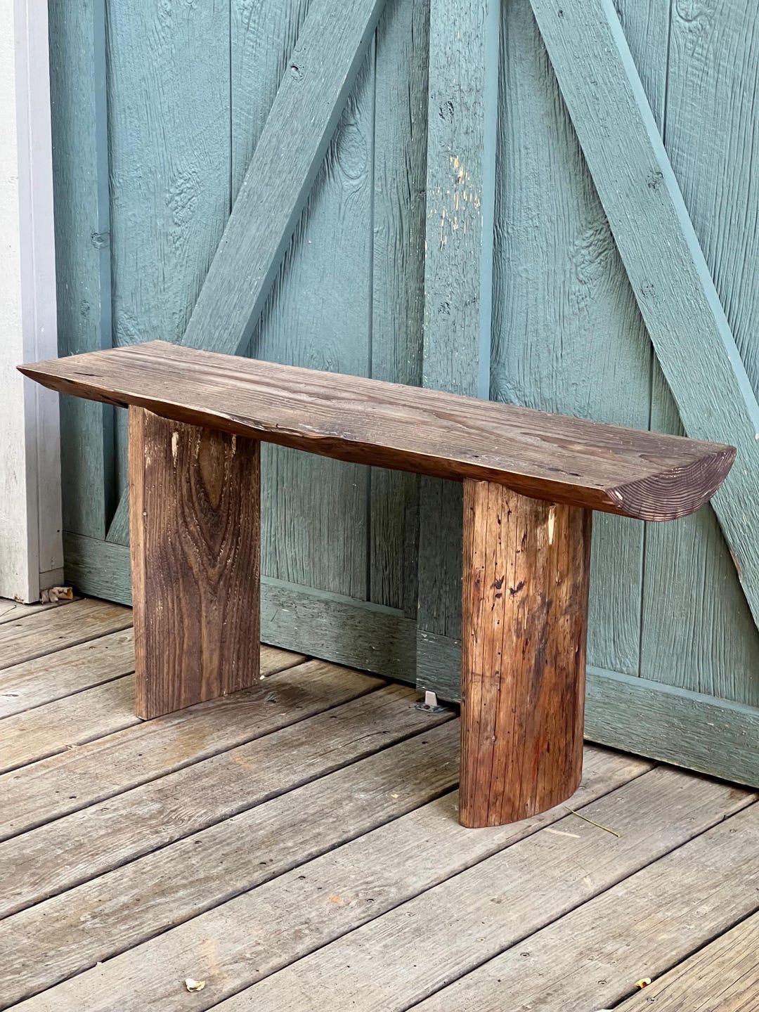 Rustic Outdoor Log Bench - Etsy