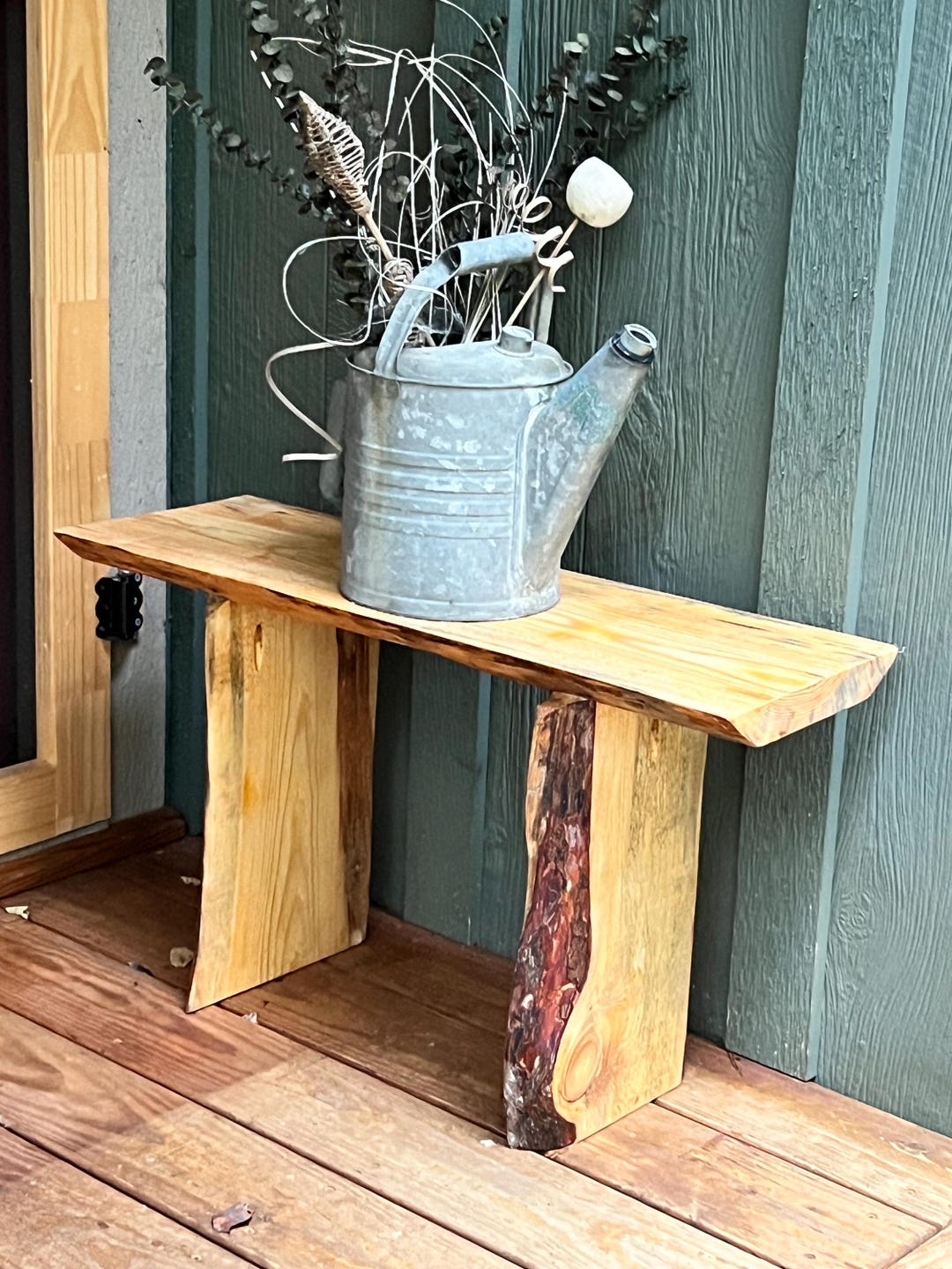 Handmade Rustic Live Edge Wood Outdoor Garden Bench - Etsy