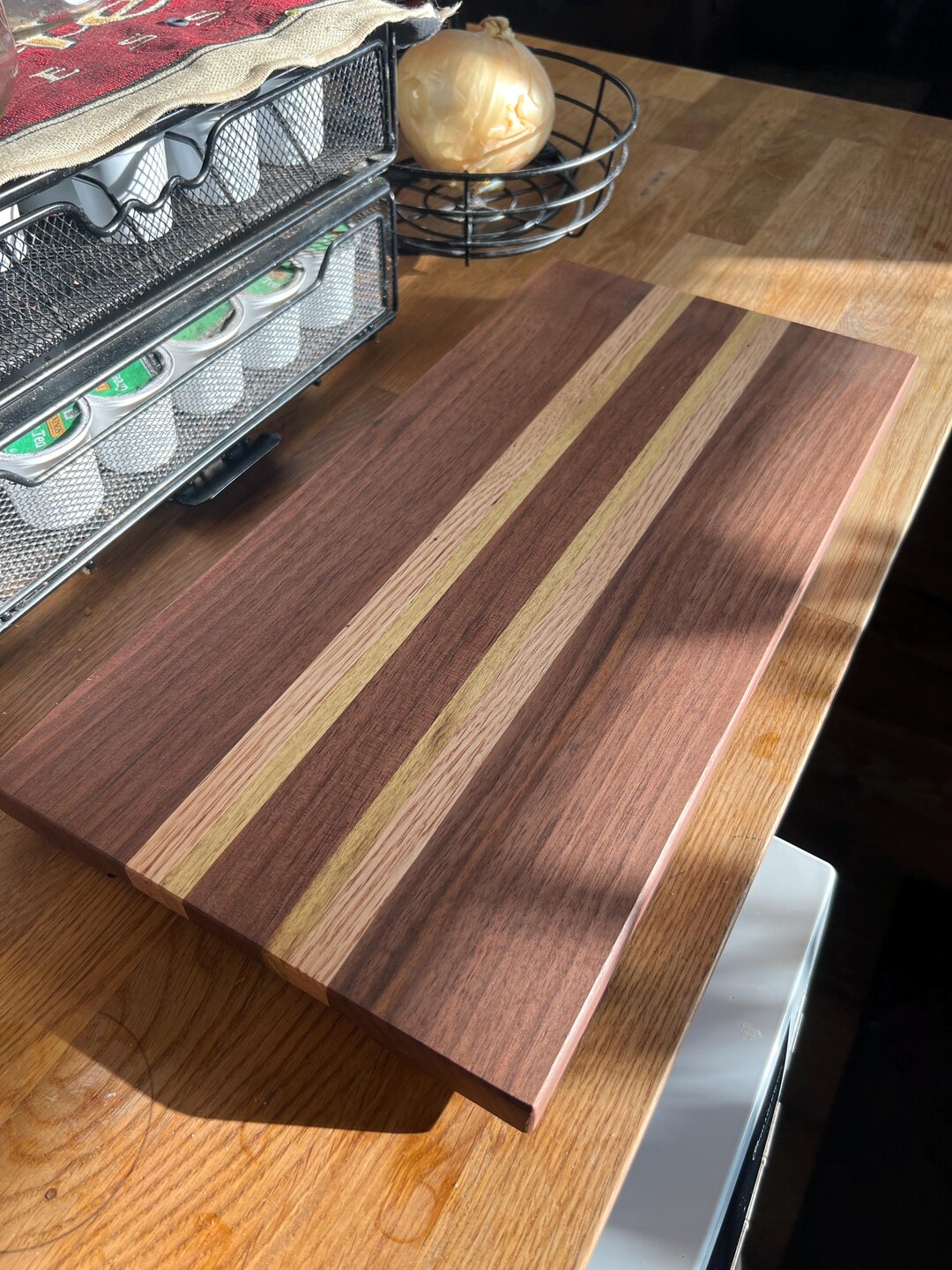 Handcrafted Walnut, Locust & Oak Cutting Board - Unique Kitchen Decor ...