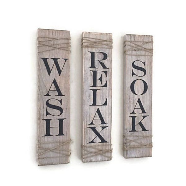 Rustic Bathroom Signs - Etsy