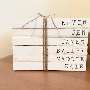 Personalized Book Stack, Farmhouse Books, Custom Book Stack, Rustic ...