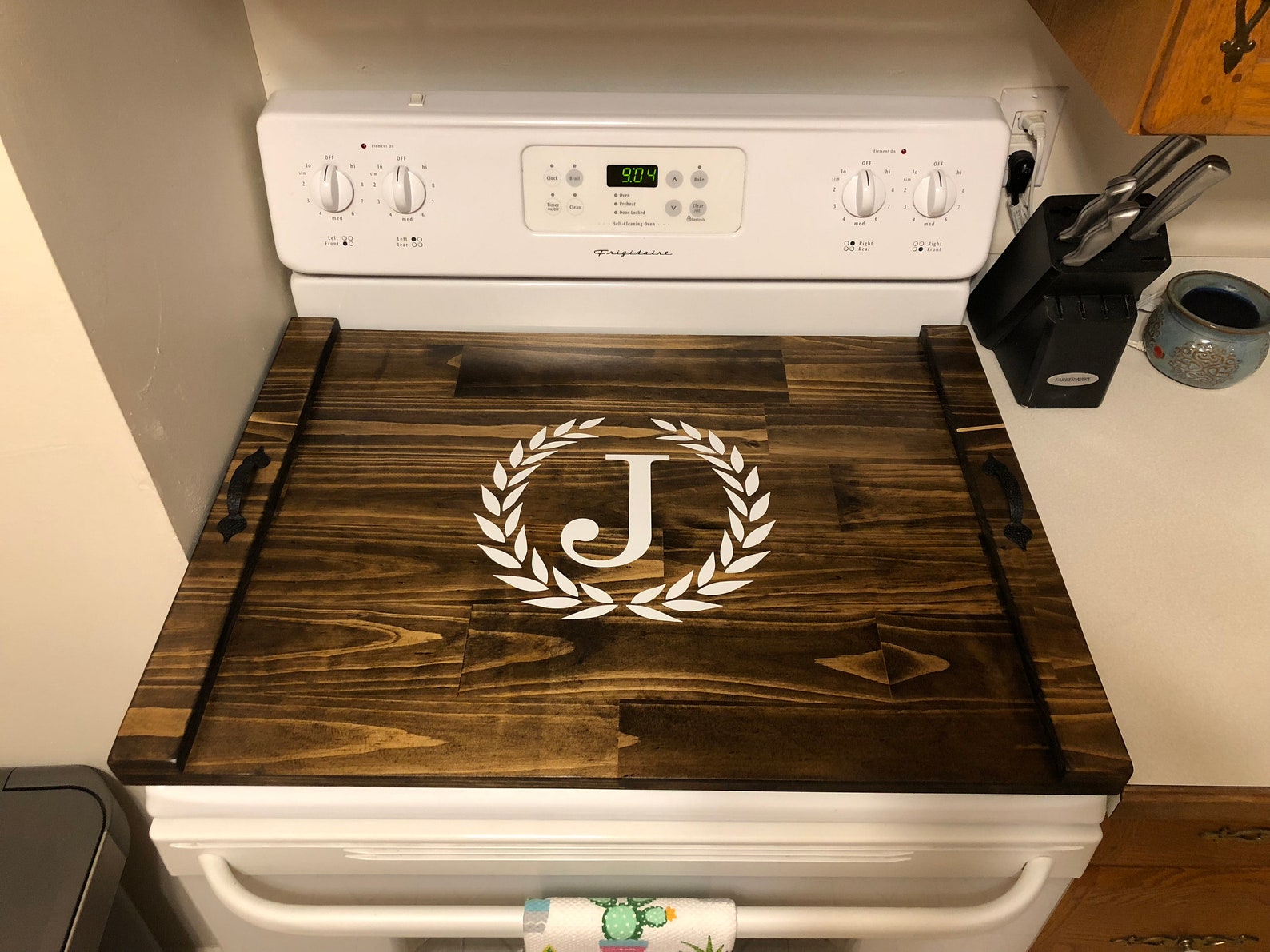 Rustic Stove Top Cover Custom Wooden Stove Cover Wood Tray - Etsy