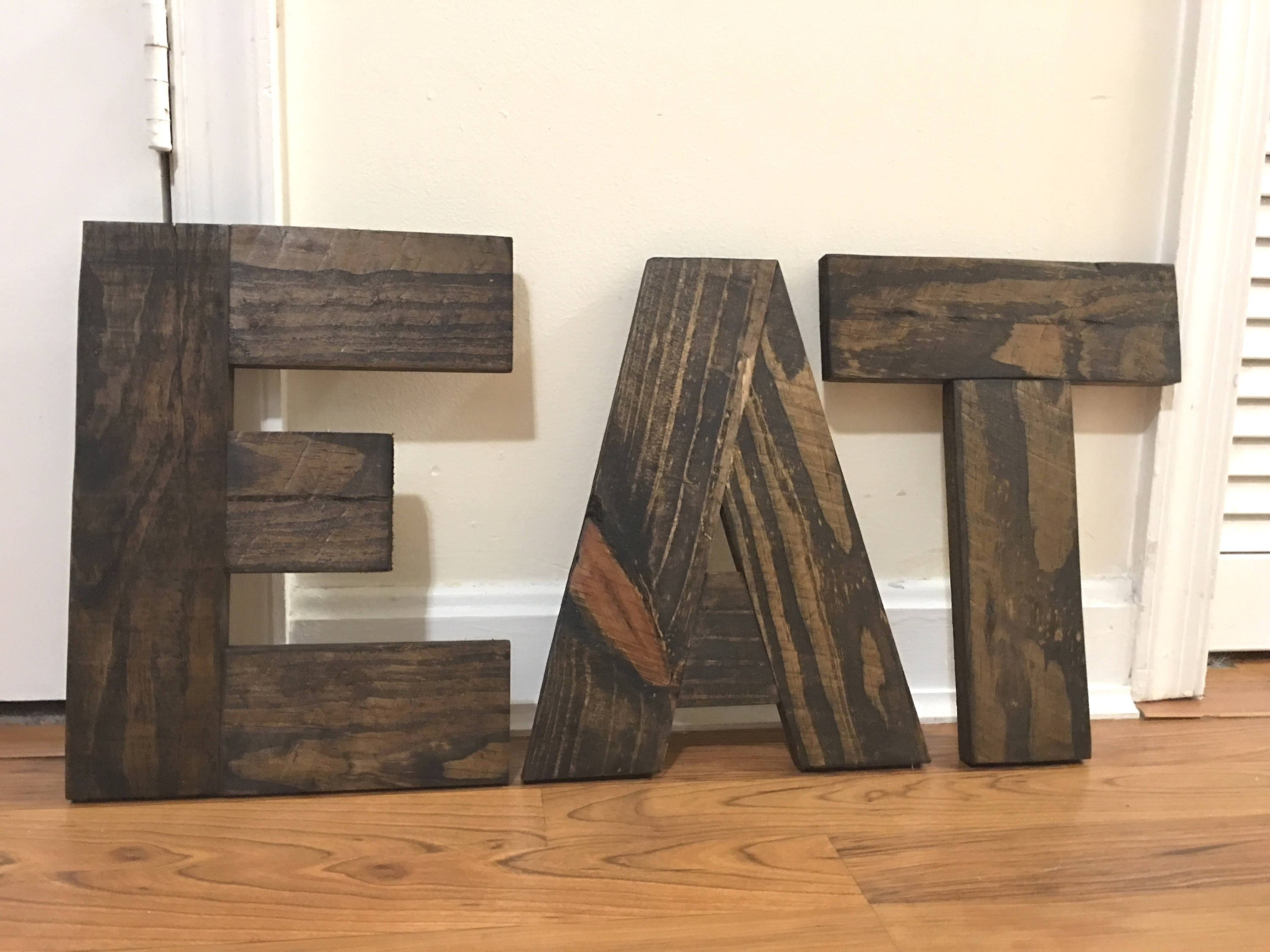 Rustic Eat Sign Kitchen Eat Letters Reclaimed Wood Word Eat | Etsy