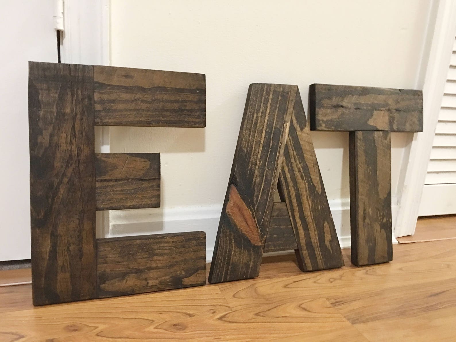 Rustic Eat Sign Kitchen Eat Letters Reclaimed Wood Word Eat | Etsy