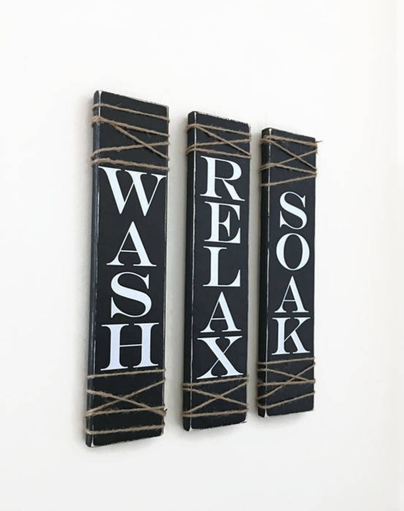 Rustic Bathroom Signs Set of Three Rustic Bathroom Decor | Etsy