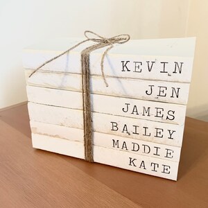 Personalized Book Stack, Farmhouse Books, Custom Book Stack, Rustic ...