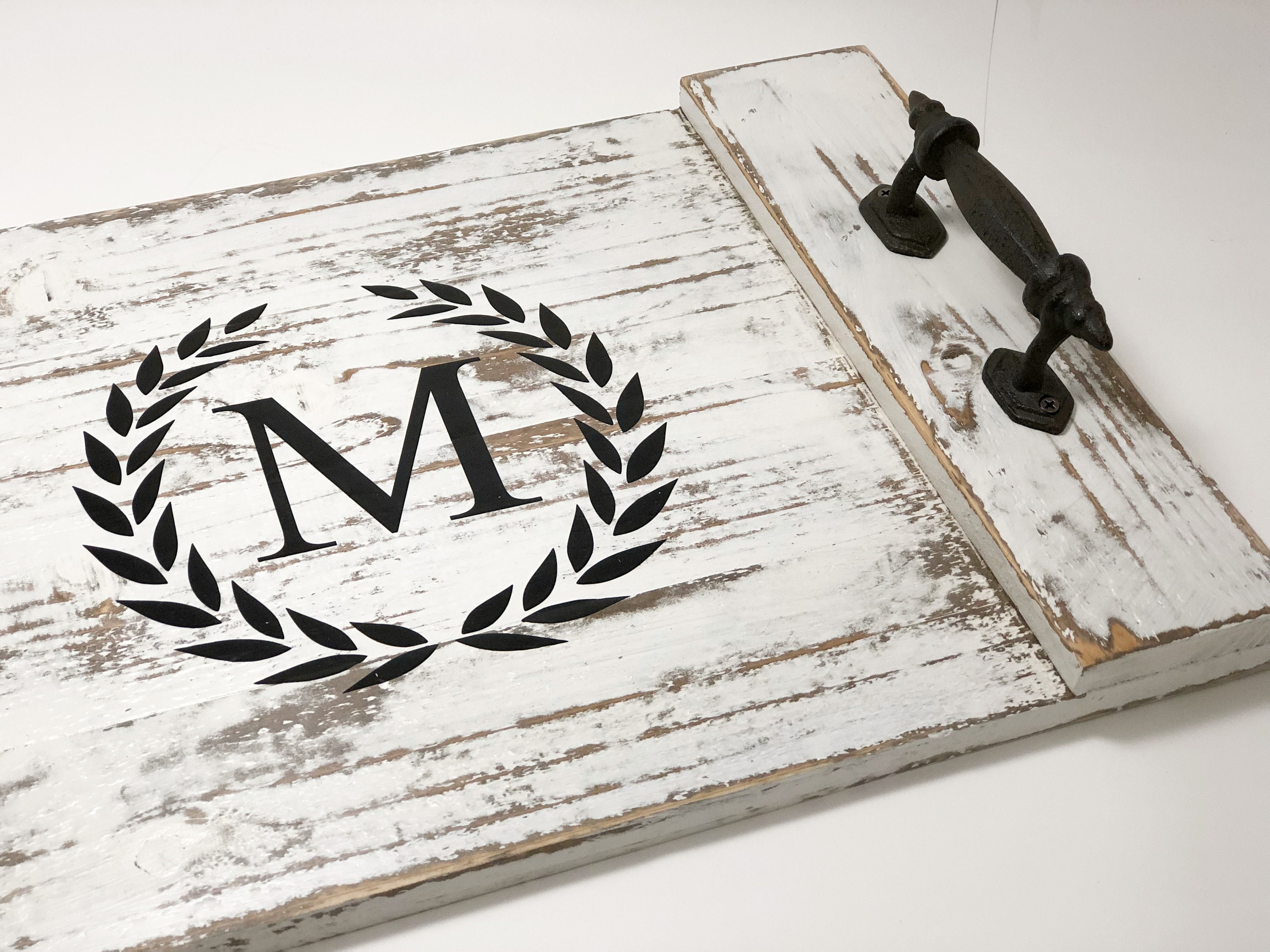 Rustic Monogrammed Serving Tray Rustic Coffee Table Tray - Etsy