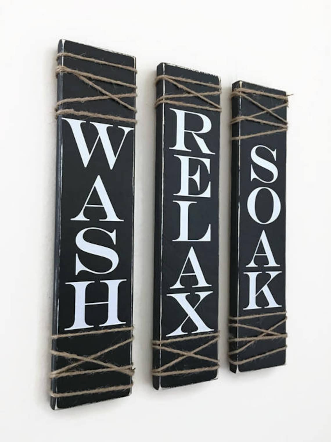 Rustic Bathroom Signs Set of Three Rustic Bathroom Decor | Etsy