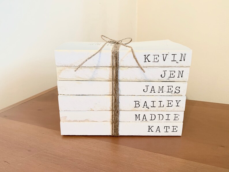 Personalized Book Stack Farmhouse Books Custom Book Stack | Etsy