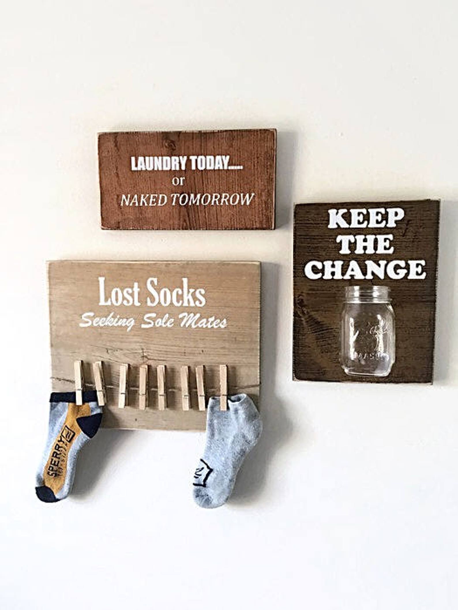 Rustic Laundry Room Sign SET OF THREE Laundry Room Signs | Etsy