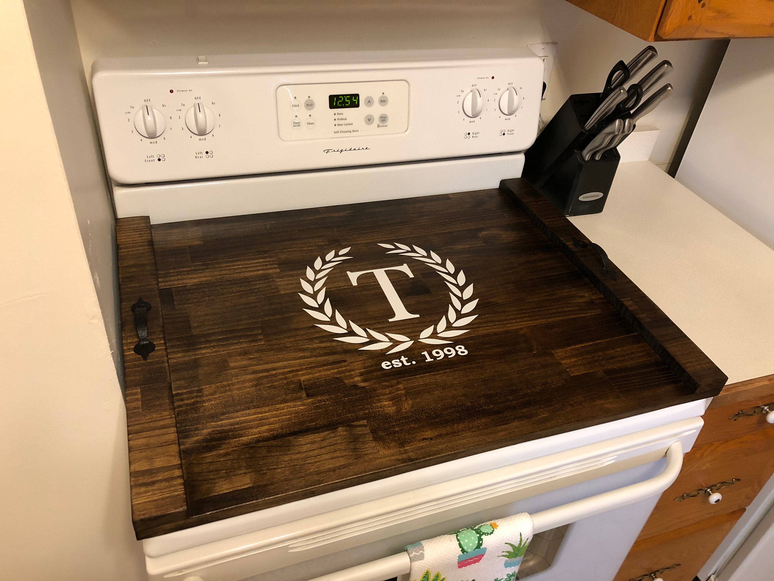 Rustic Stove Top Cover Custom Wooden Stove Cover Wooden Tray | Etsy