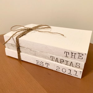 Custom Book Stack, Farmhouse Books, Personalized Book Stack, Book Stack ...
