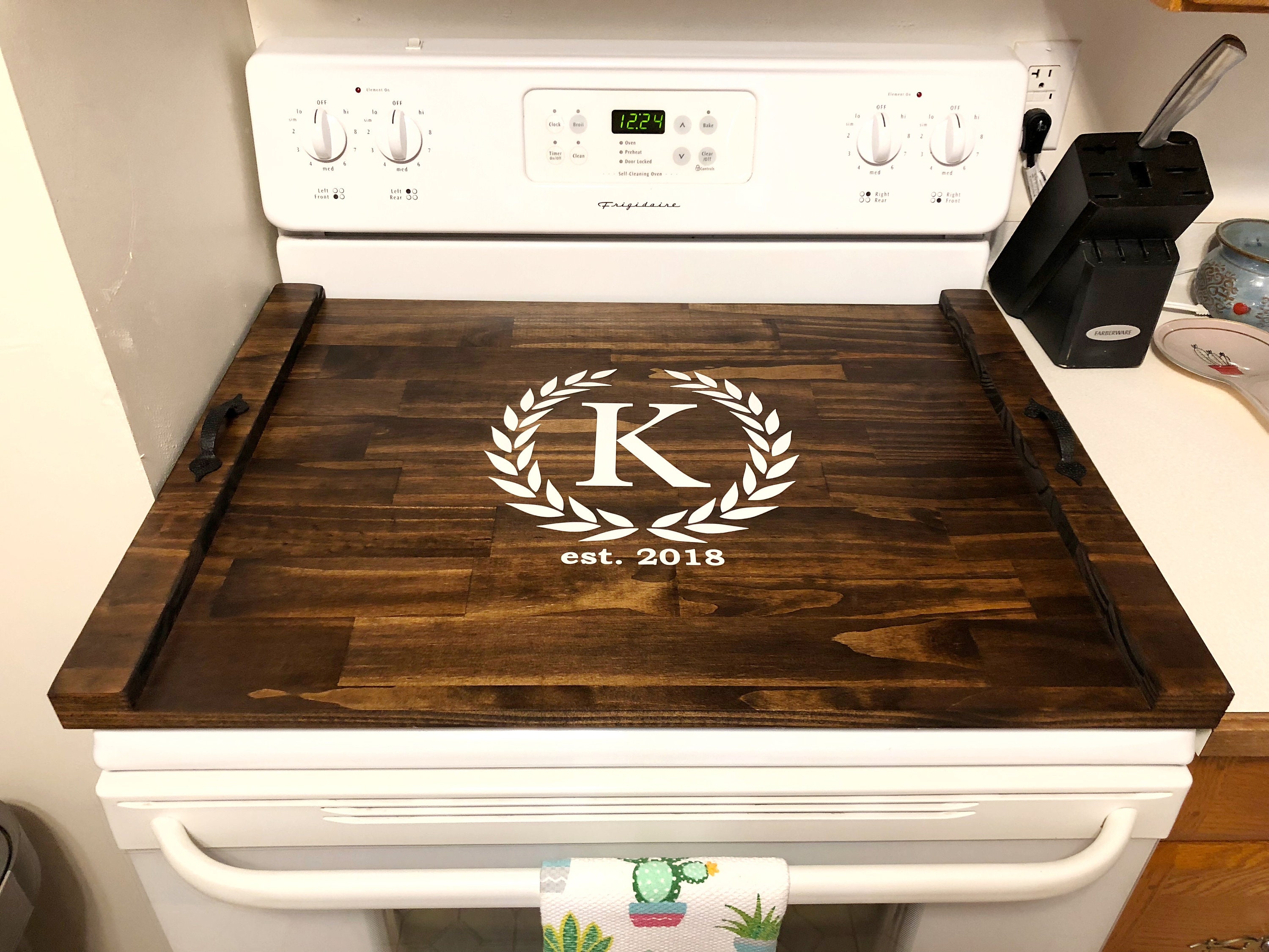 Rustic Stove Top Cover Custom Wooden Stove Cover Wooden Tray | Etsy