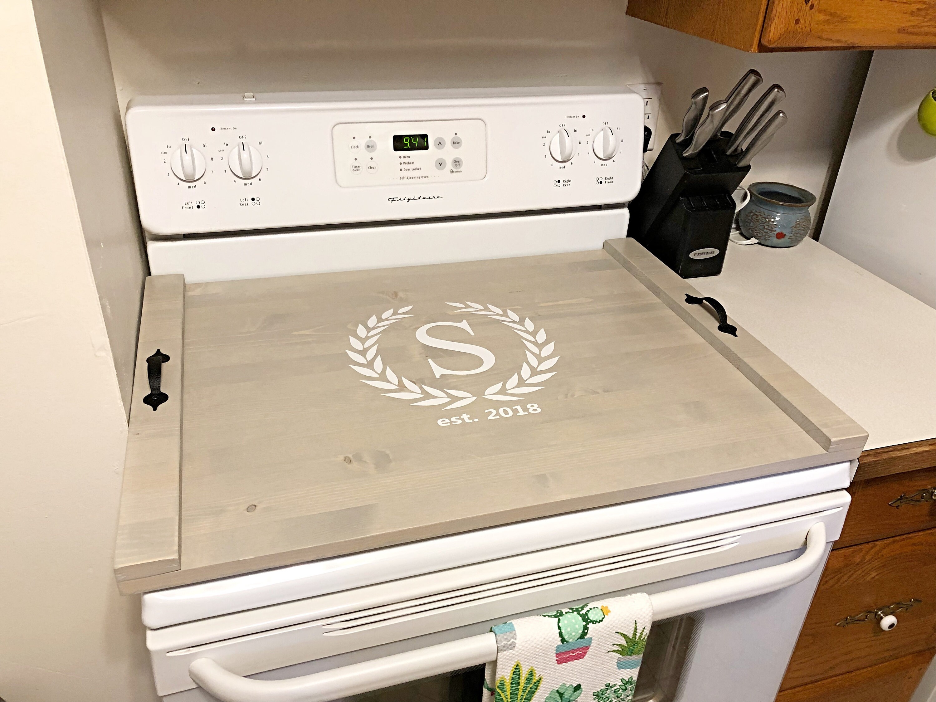 Rustic Stove Top Cover Custom Wooden Stove Cover Wooden Tray | Etsy