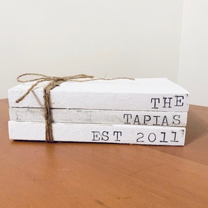 Custom Book Stack, Farmhouse Books, Personalized Book Stack, Book Stack ...