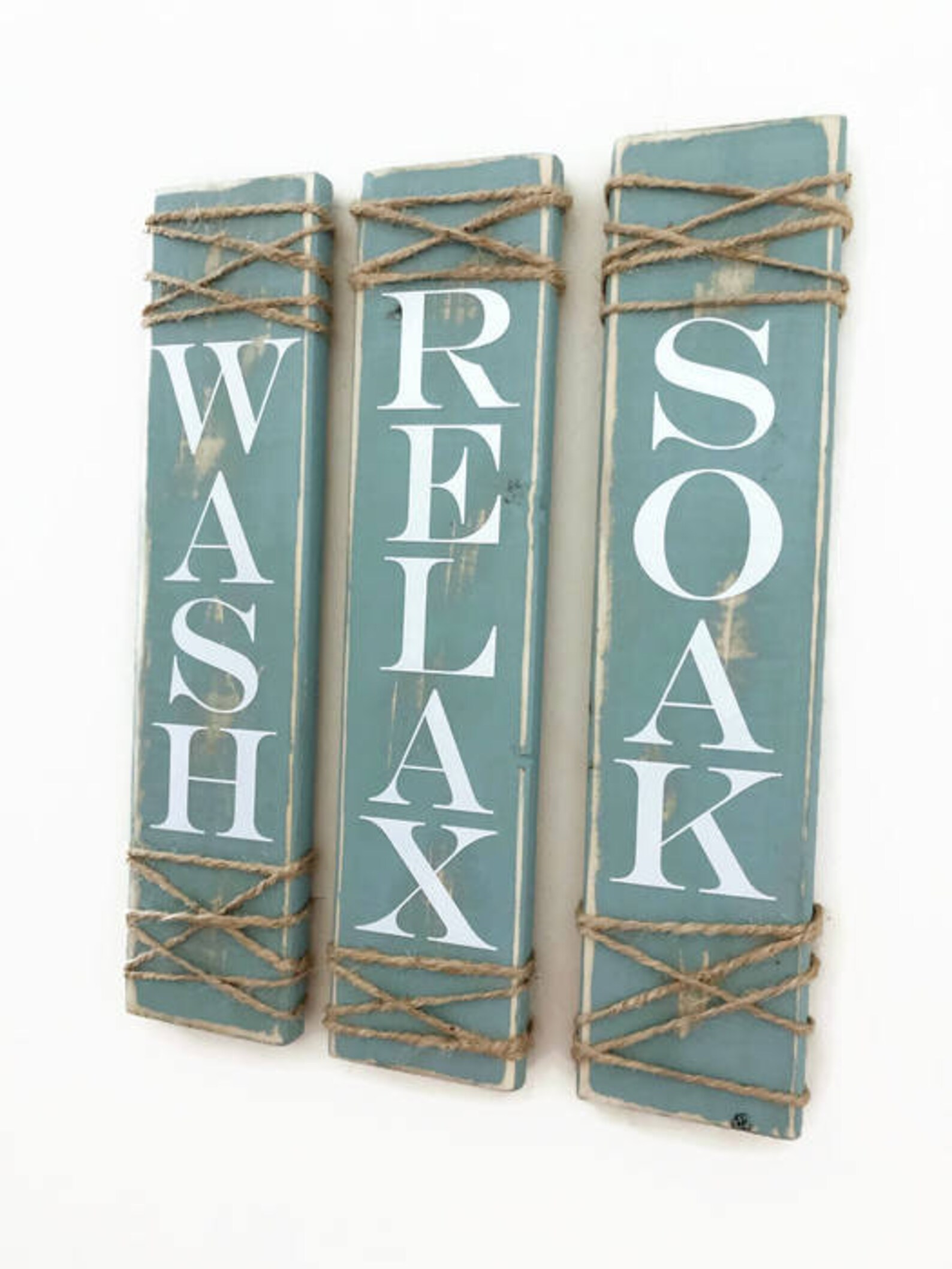 Rustic Bathroom Signs Set of Three Rustic Bathroom Decor | Etsy