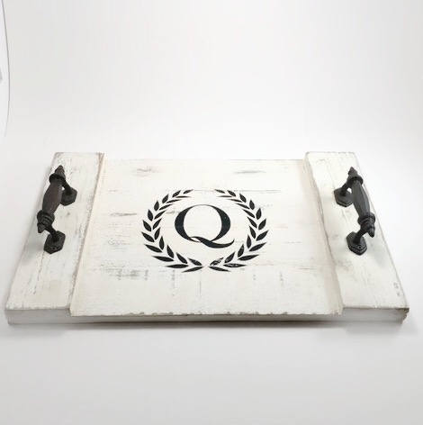Rustic Monogrammed Serving Tray Rustic Coffee Table Tray | Etsy