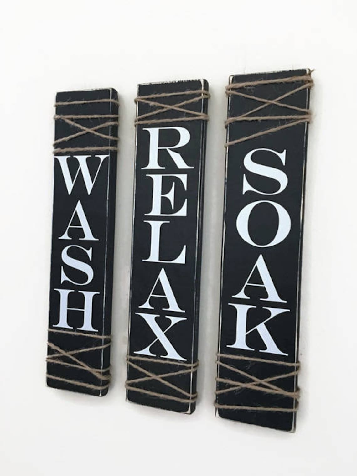 Rustic Bathroom Signs Set of Three Rustic Bathroom Decor | Etsy