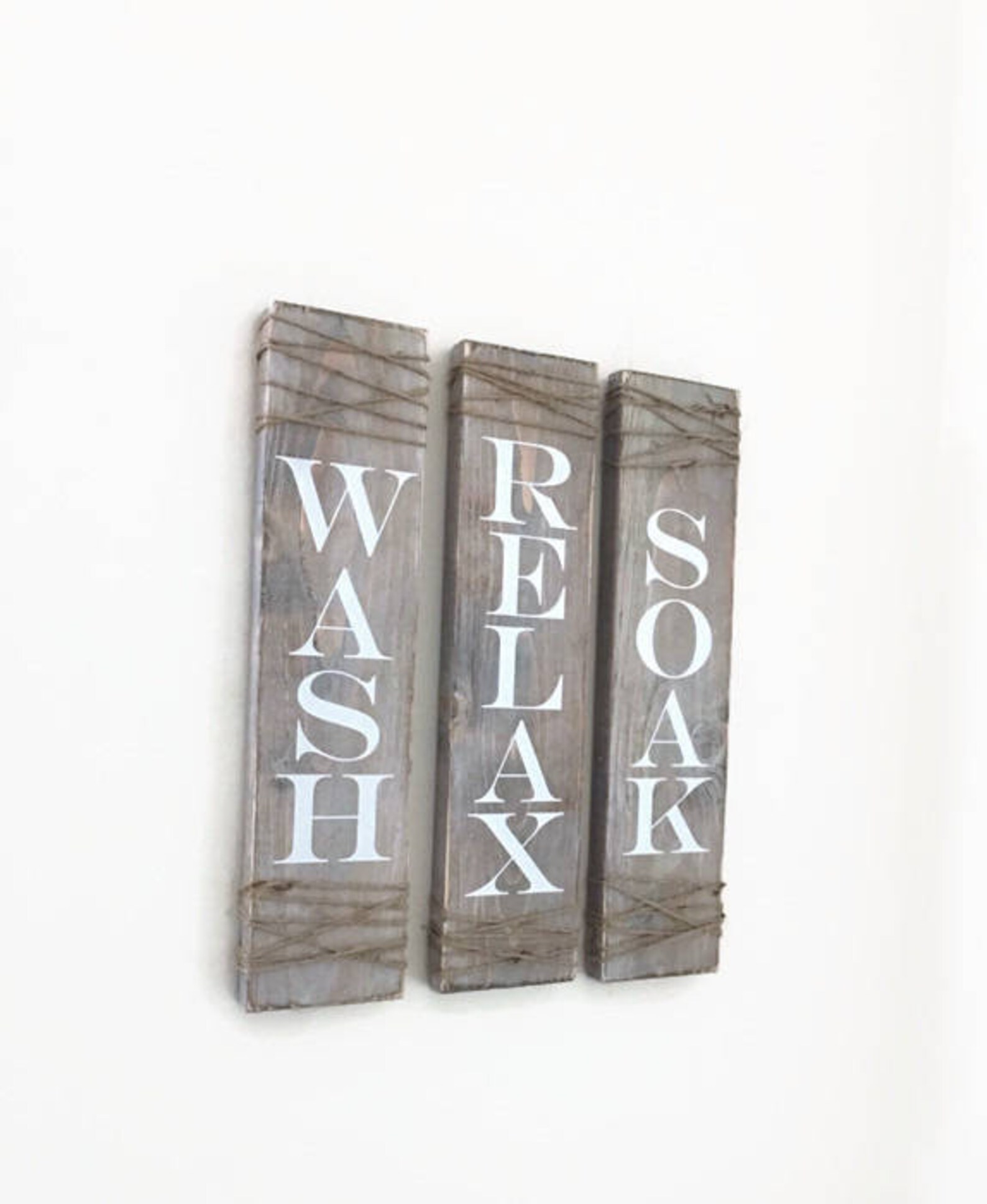 Rustic Bathroom Signs Set of Three Rustic Bathroom Decor | Etsy